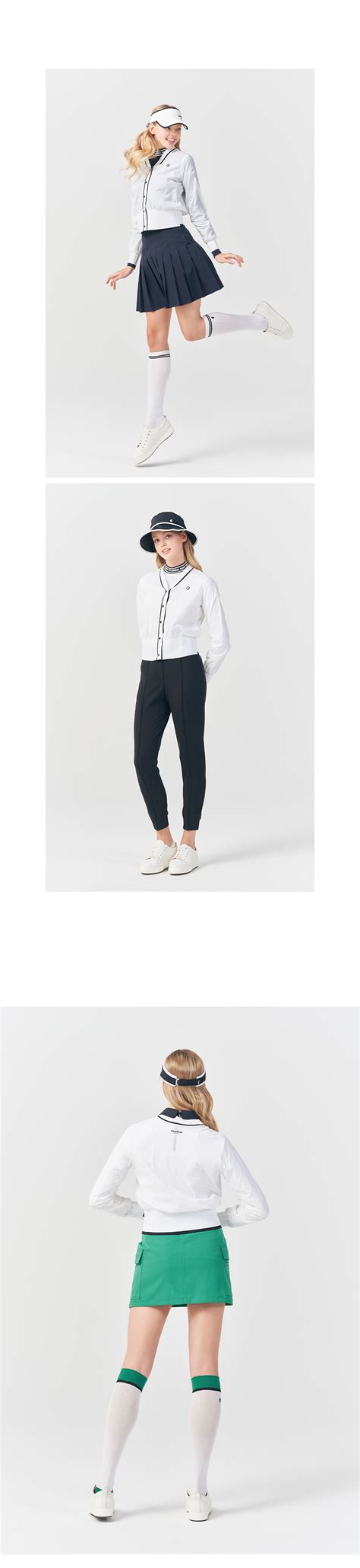 클리브랜드 골프웨어 여성 스트레치 우븐나일론 가디건형 골프바람막이cgwjk31502wh