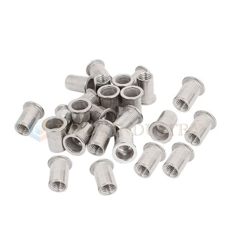 M10 M16 Knurled Flat Rivet Nuts Stainless Steel Semi Round Shank Buy 304 Rivet Nuttuercas