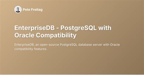 Enterprisedb Postgresql With Oracle Compatibility