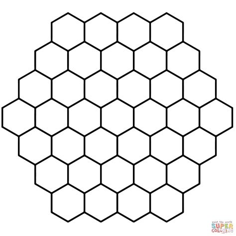 Hexagon Honeycomb Tessellation Coloring Page Free Printable Coloring