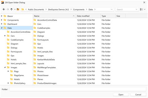 Dxopenfolderdialogservice Class Wpf Controls Devexpress Documentation