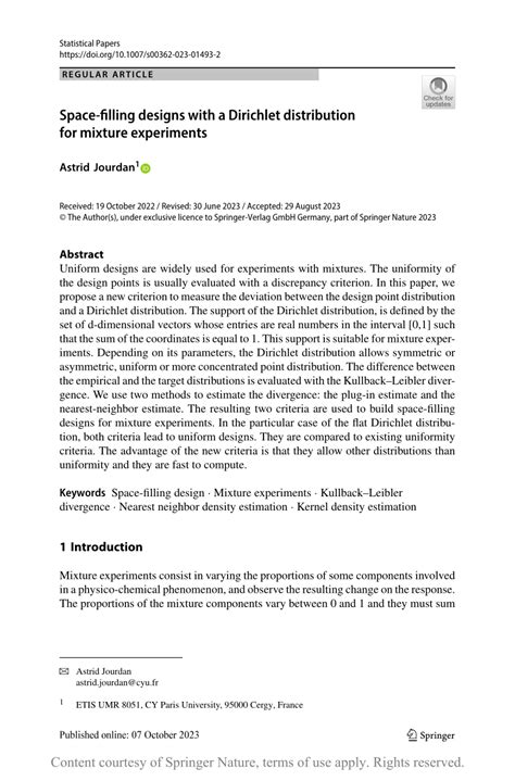 Space-filling designs with a Dirichlet distribution for mixture experiments
