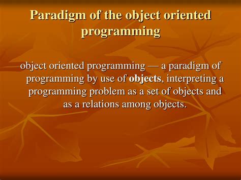 ppt paradigm of the object oriented programming class object