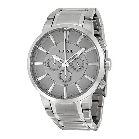 Fossil Chronograph Grey Dial Stainless Steel Men S Watch FS Fossil Watches Jomashop