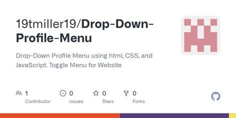 Github 19tmiller19drop Down Profile Menu Drop Down Profile Menu