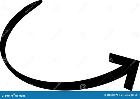 Hand Drawn Curved Arrow Pointing To The Right Creating A Dynamic Visual Element With A Sketchy