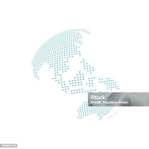 Dotted Globe World Map Vector Background Illustration Stock