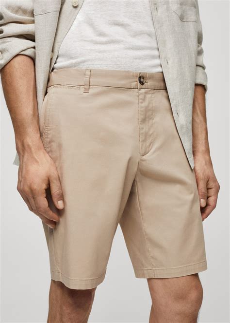 Slim Fit Chino Cotton Bermuda Shorts Men Mango Man Usa