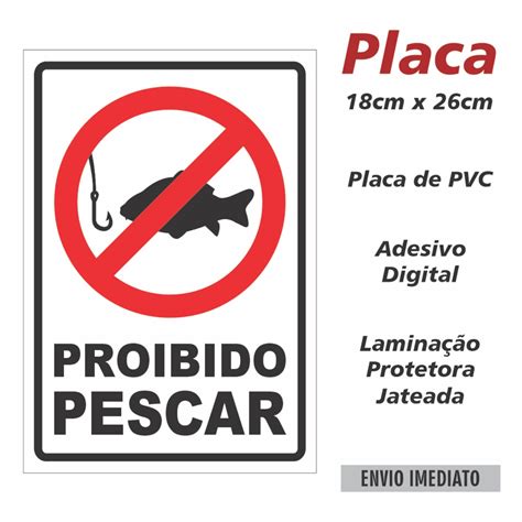Placa Proibido Pescar 1 Unidade Shopee Brasil