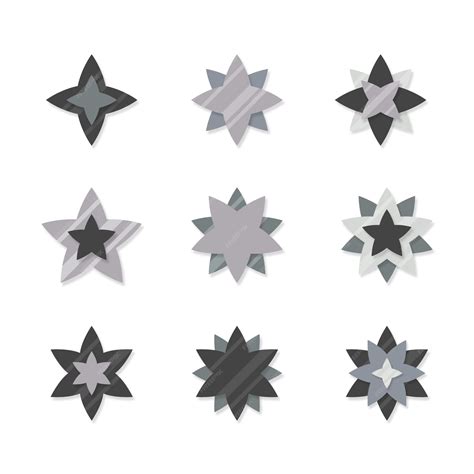 Premium Vector Flat Design Silver Stars Element Collection