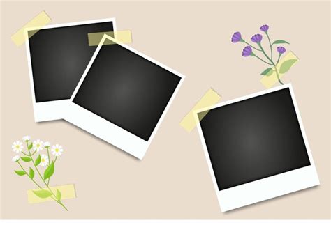 Premium Vector Trendy Retro Instant Photo Frames Realistic Photo
