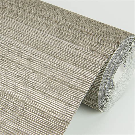 2972 86116 Caihon Silver Sisal Grasscloth Wallpaper Wallcoveringsmart