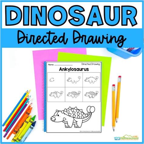 🦕 How To Draw A Dinosaur Step By Step 12 Directed Drawing Worksheets