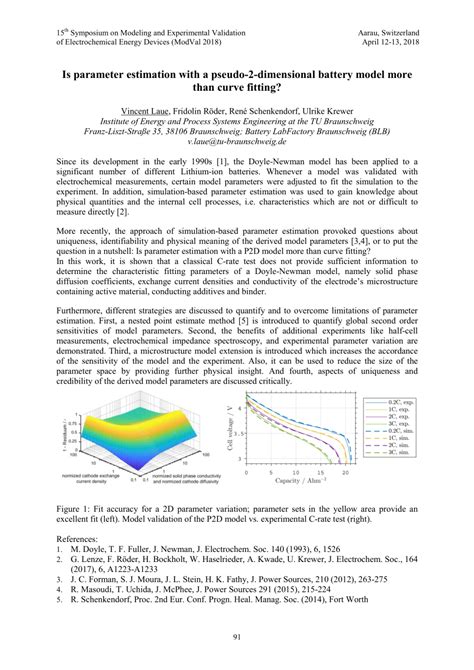 Pdf Is Parameter Estimation With A Pseudo 2 Dimensional Battery Model