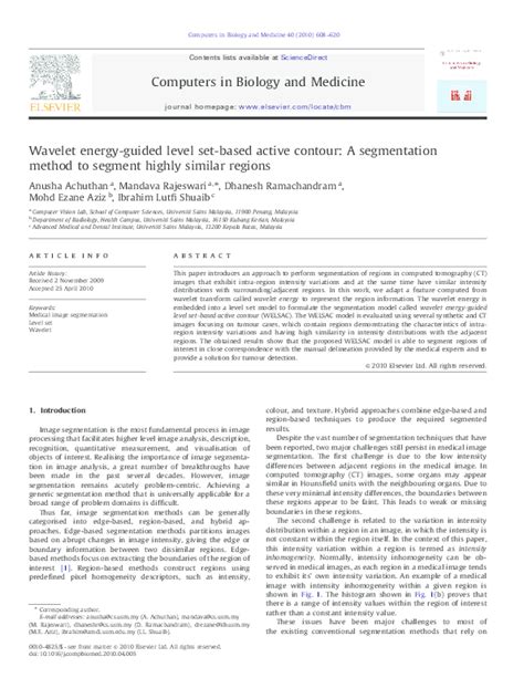 Pdf Wavelet Energy Guided Level Set Based Active Contour A Segmentation Method To Segment