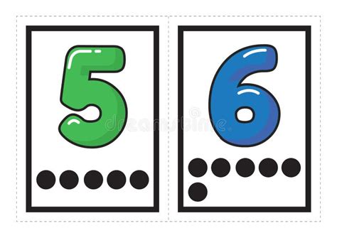 Learning Numbers Mathematics With Fingers Of Hand Flash Cards Stock