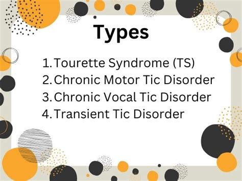 Tourettes Syndrome Symptoms Diagram