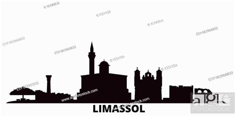 Cyprus Limassol City Skyline Isolated Vector Illustration Stock