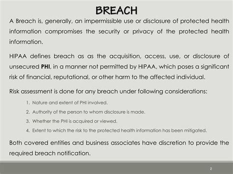 Ppt Phi Breach Dealing Breach With Hipaa Guidelines Powerpoint