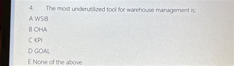 4 The Most Underutilized Tool For Warehouse Chegg