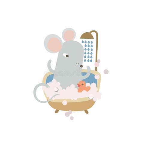 Rutina Diaria Tomar Una Ducha Stock De Ilustración Ilustración De