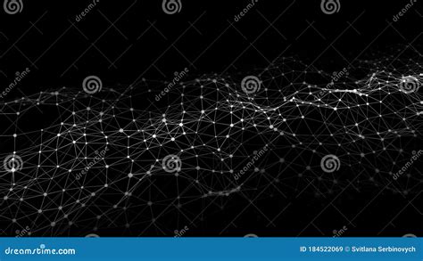 Low Poly Shape With Connecting Dots And Lines On Dark Backgroundabstract Polygonal Space Dark