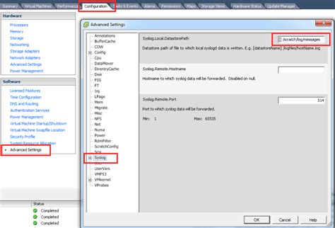 Vmware Esxi 41 Update 2 Warning Syslog Not Configured