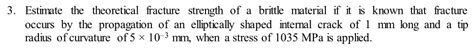 Solved Estimate The Theoretical Fracture Strength Of A