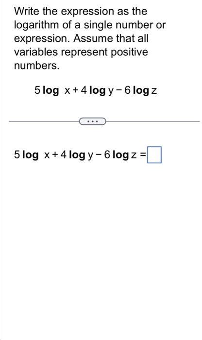 Solved Write The Expression As The Logarithm Of A Single Chegg