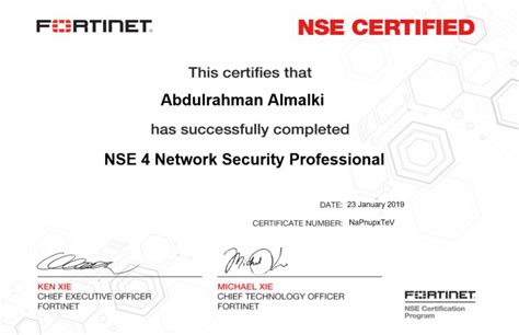 Abdulrahman Almalki On Linkedin Fortinet Networksecurity Nse 19