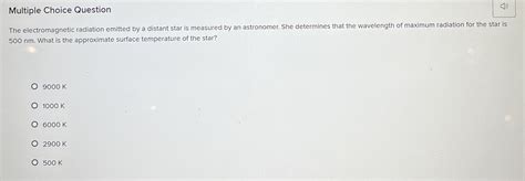 Solved Multiple Choice Question The Electromagnetic Rad