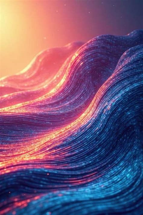 Serene Flowing Lines Forming Abstract Wave Patterns Graphic Undulation Nature Stock