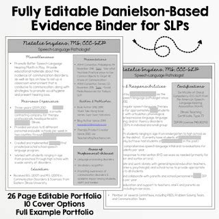 Editable Danielson Professional Portfolio For SLPs