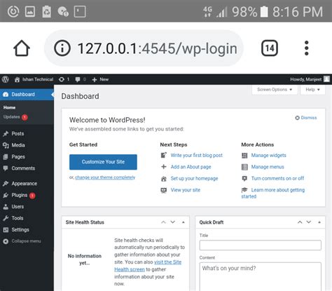 Install Wordpress Locally On Android Learn Wordpress Ishan Technical