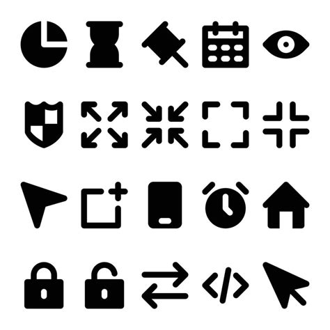 Glyph Icons For User Interface Vector Art At Vecteezy