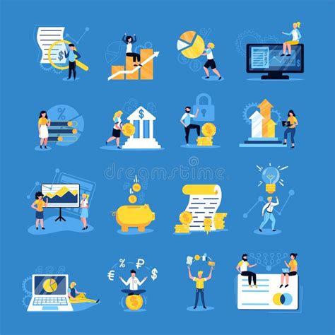 Accounting Icons Set Black Stock Vector Illustration Of Credit 47195743