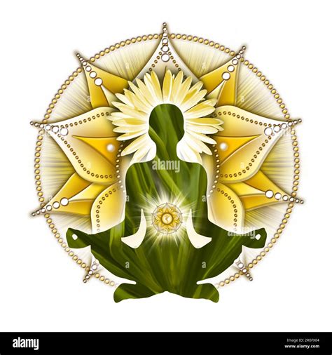 Méditation Chakra Du Plexus Solaire Dans La Posture Du Lotus De Yoga
