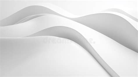 Abstract White Wave Background Elegant 3d Rendered Curves Modern Design Texture Stock