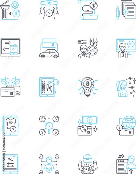 Investment Concept Linear Icons Set Portfolio Growth Risk Diversify Return Opportunity