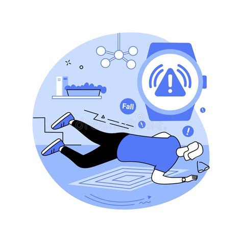 Smartwatch Fall Detection Isolated Cartoon Vector Illustrations Stock
