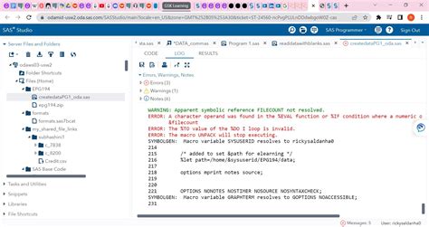 Sas® 94 Cert Prep Part 02 Accessing Data Run Error On Datacode P