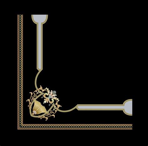 طراحی لوکس ظریف تزئینی عناصر طلایی در سبک باروک روکوکو طراحی برای پوشش