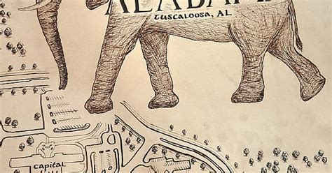 I Drew This Map Of The University Of Alabamas Campus India Ink With