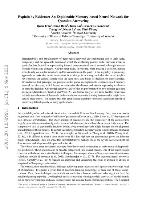 Pdf Explain By Evidence An Explainable Memory Based Neural Network