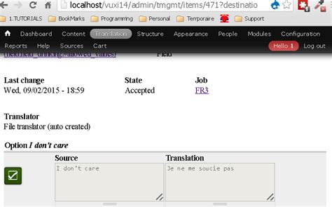I18n L10n Translation Showing Up In Backend But Not On Display Or