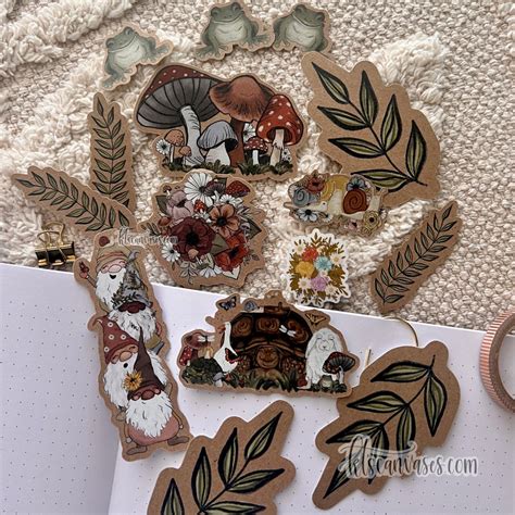 Garden Florals Sticker Pack 15 Kraft Paper Stickers Included Kts