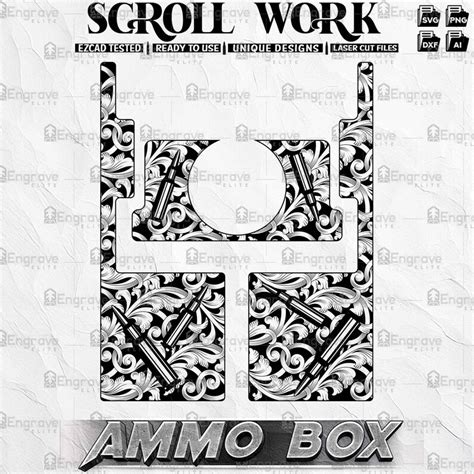 Custom Ammo Box Scroll Work Laser Engraving Designs Intricate Scroll