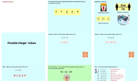 inequalities integer values and number lines maths gcse powerpoint