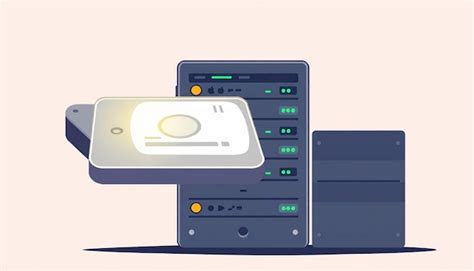 A Stylized Vector Graphic Of A Server Rack Against A Night Scene With