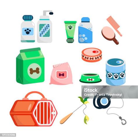 Ensemble Daccessoires Colorés Pour Animaux De Compagnie Dans Le Style